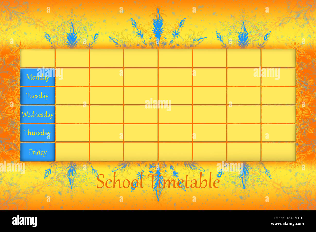 School Timetable Stockfotos und -bilder Kaufen - Alamy