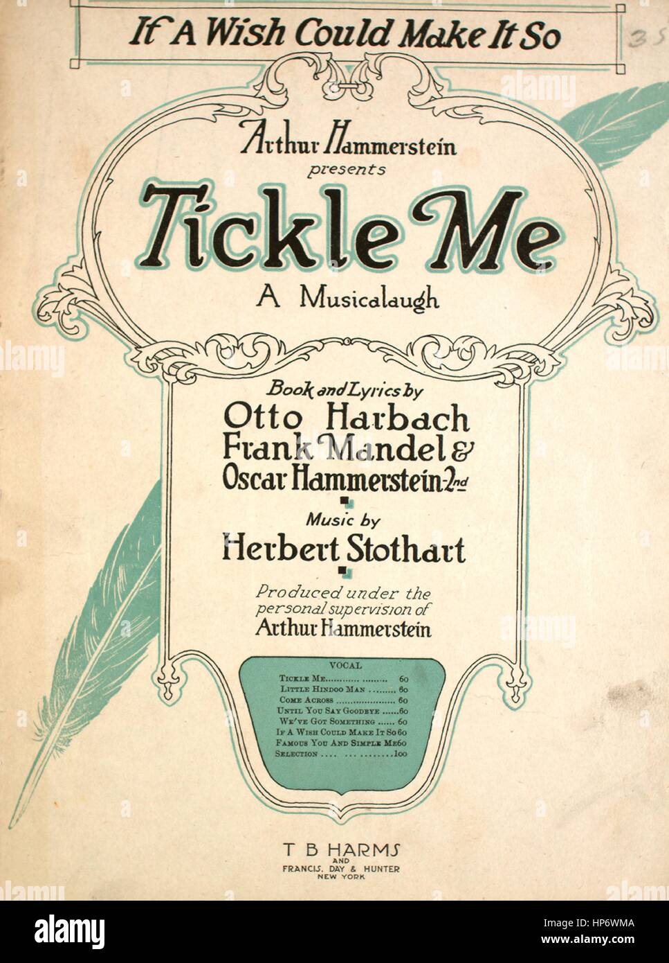 Noten-Cover-Bild des Songs "Wenn ein Wunsch es So machen könnte", mit ...