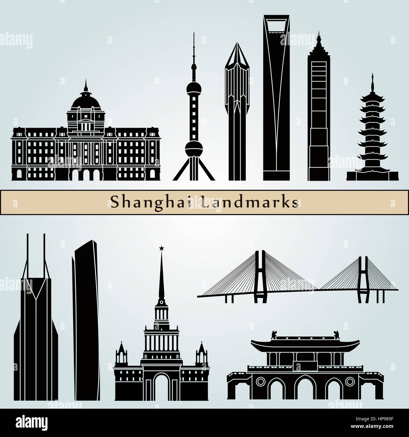Shanghai china city skyline outline -Fotos und -Bildmaterial in hoher ...