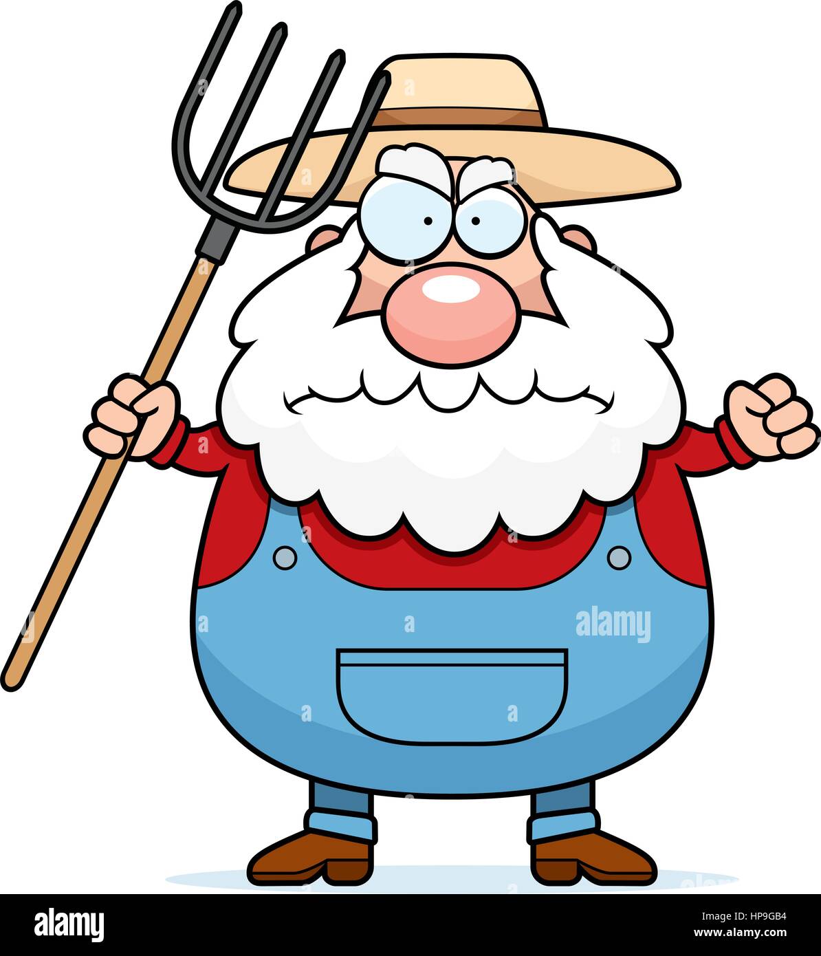 Ein Cartoon-Bauer mit einem wütenden Ausdruck Stock-Vektorgrafik - Alamy