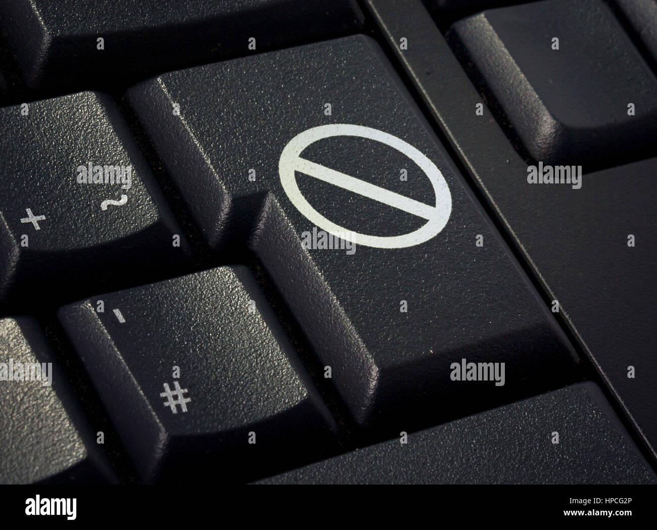 Return Sie-Taste eine schwarze Tastatur mit der Form eines verbotenen ...