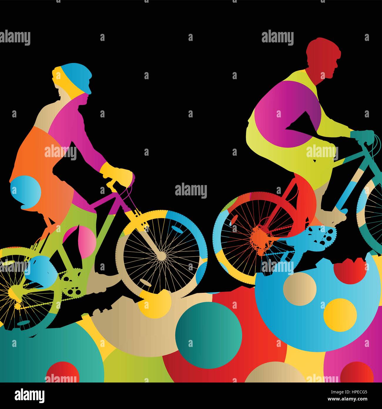 Radfahrer-aktiven Mann Fahrradfahrer in abstrakte Sport Landschaft ...