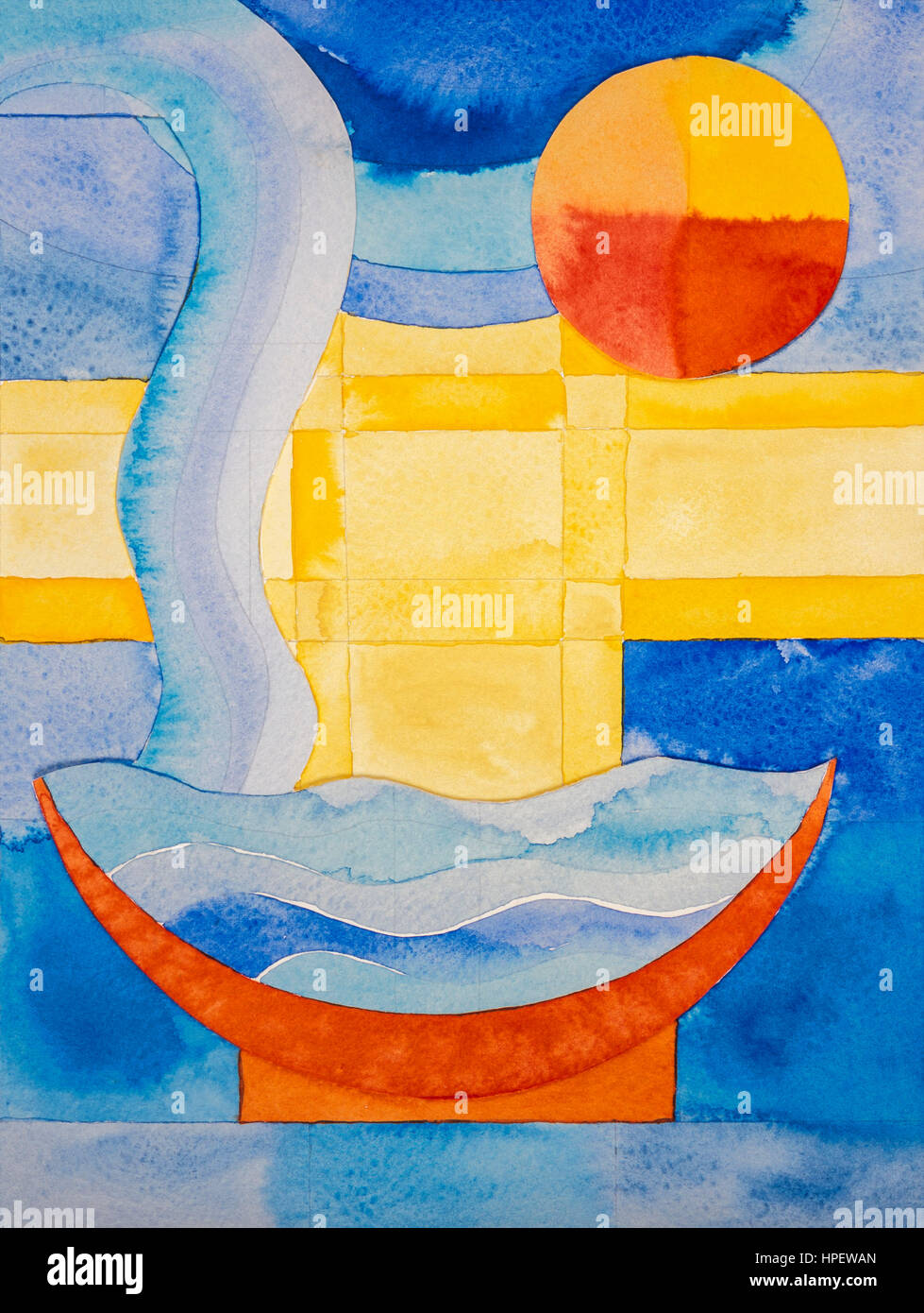 Aquarell von Heidrun Füssenhäuser, Wasser ist das wichtigste Symbol der ...