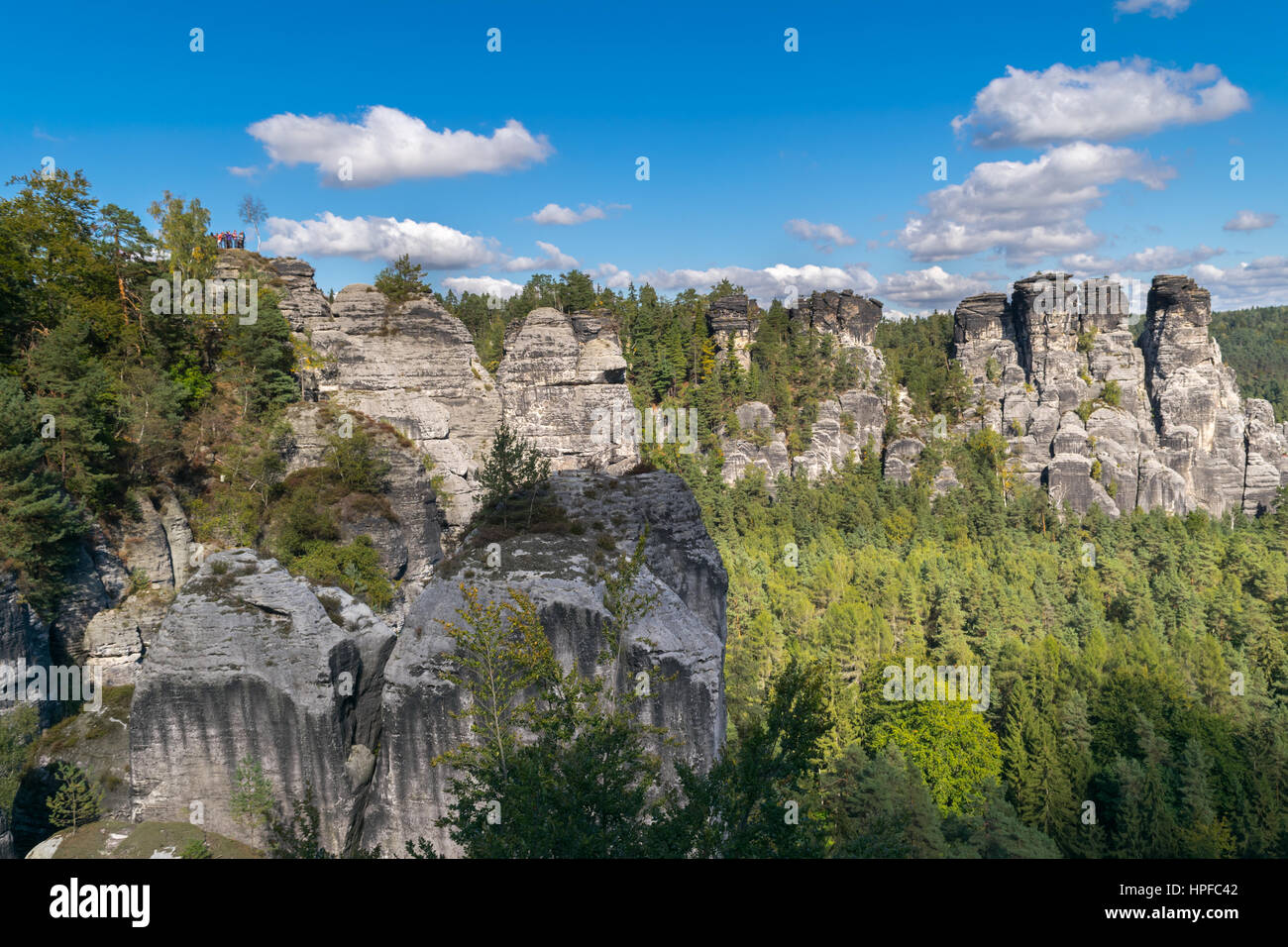 Bastei-Brücke (Basteigebiet - Bastei Brücke) über die Elbe Fluss, Elbe ...