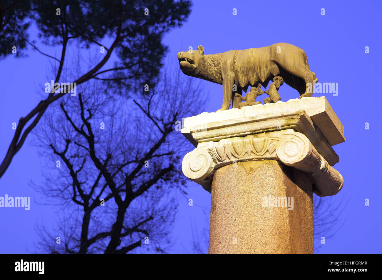 Statue von Romulus und Remus in Rom. Italien. Wahrzeichen der Stadt ...