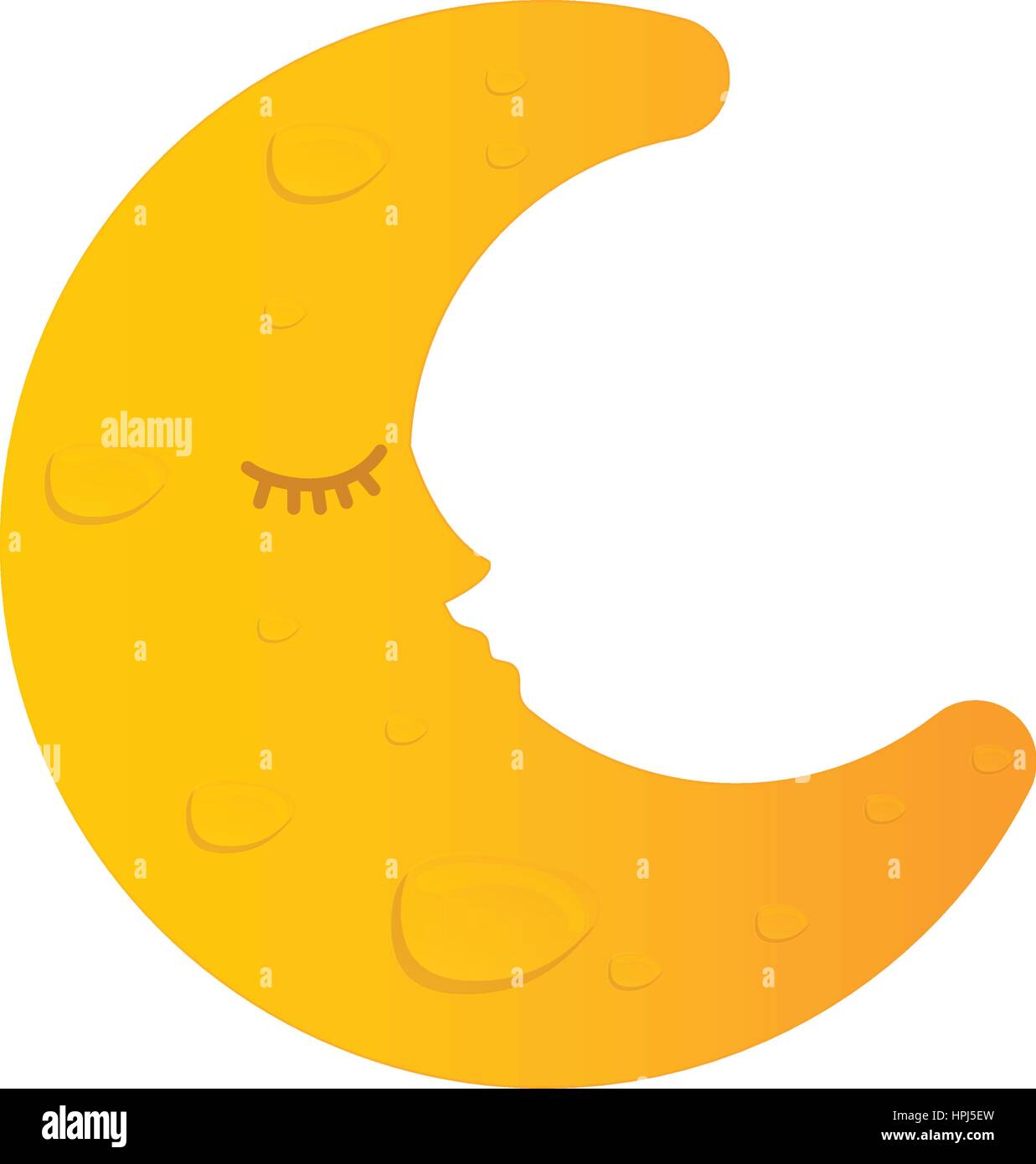 Schlafende Mond Cartoon Ikone Vektor Illustration Grafik-design Stock ...