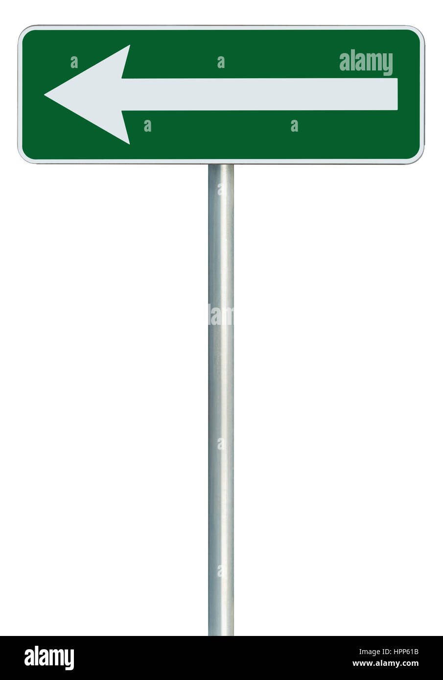 Linken Weg nur Richtung Verkehrszeichen Zeiger wiederum grün isoliert ...
