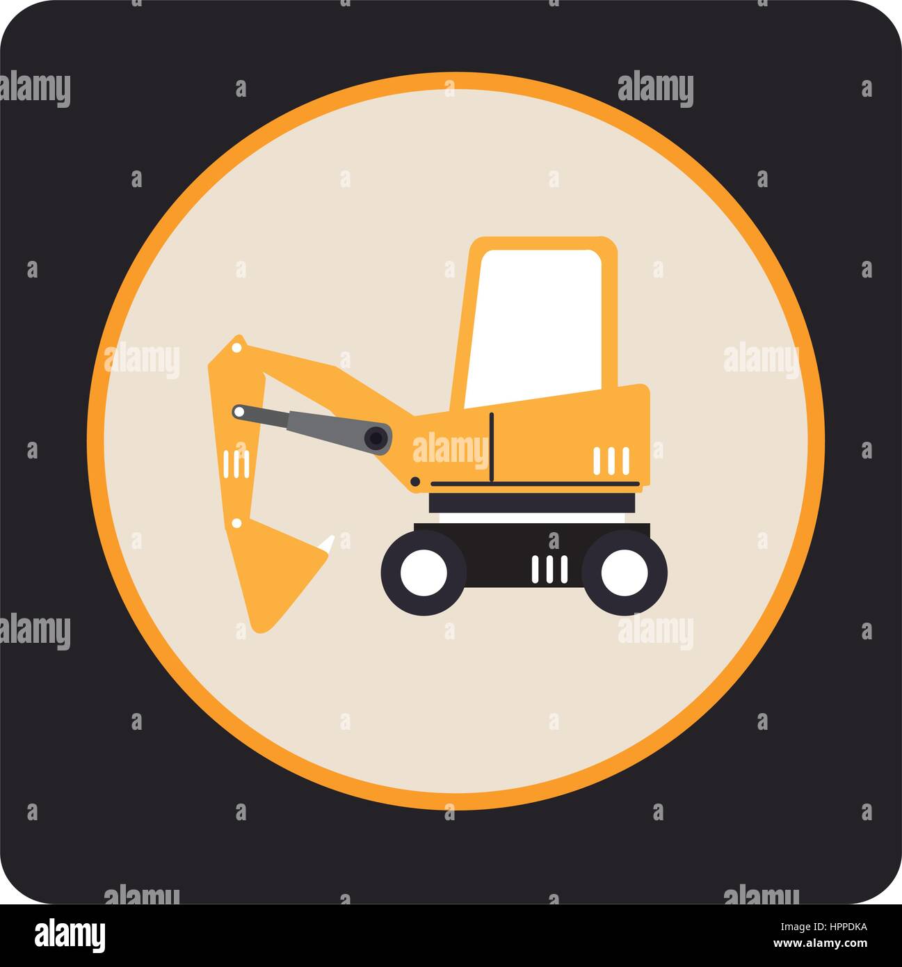 isolierte Fahrzeugsymbol Bagger Stock-Vektorgrafik - Alamy