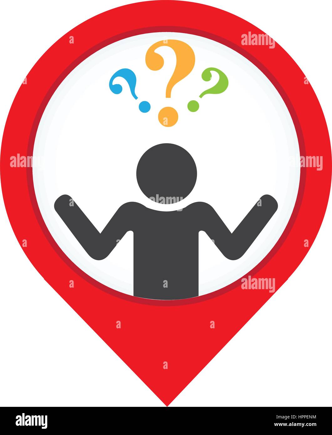 Person-Silhouette mit Fragezeichen Stock-Vektorgrafik - Alamy