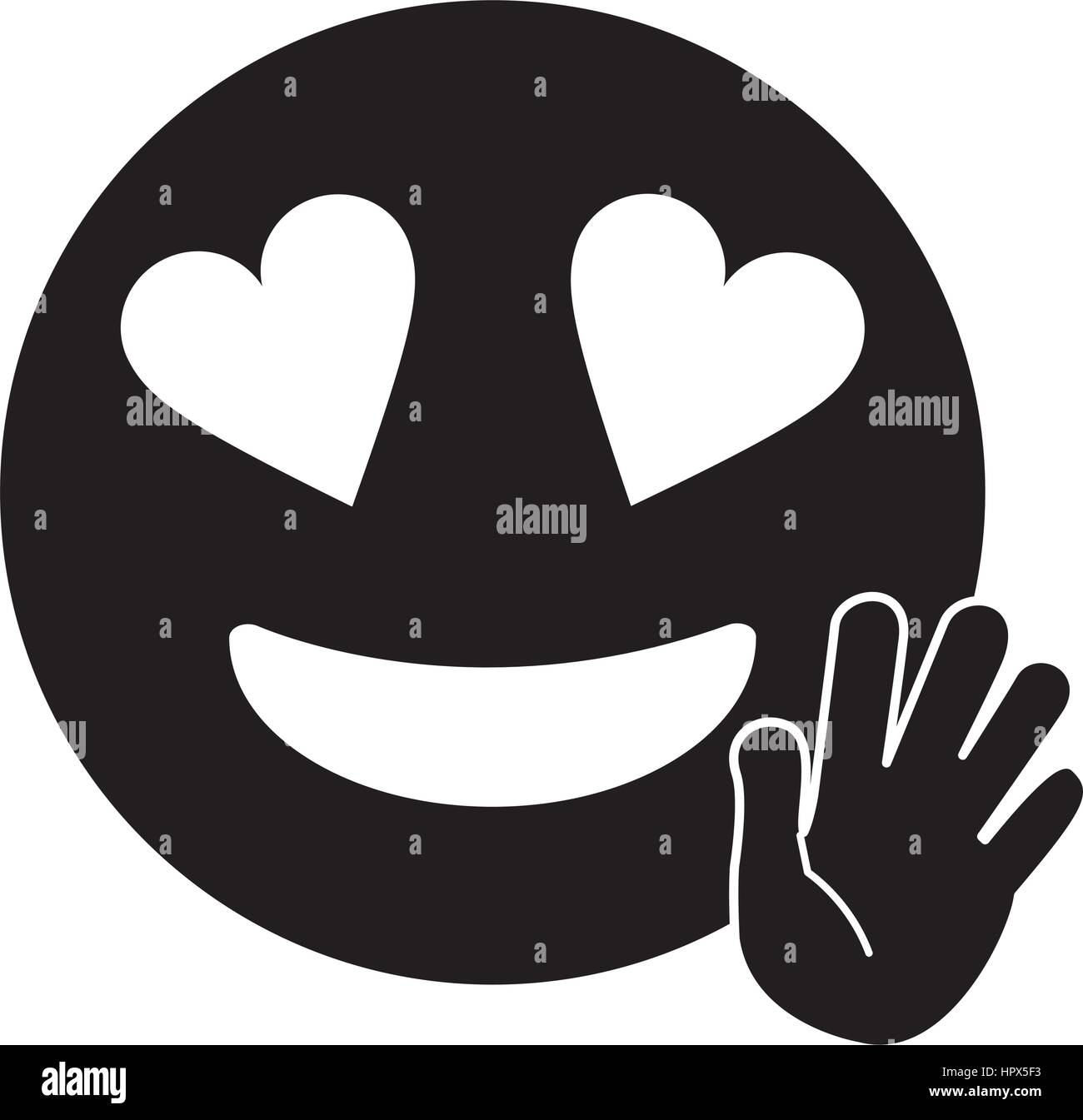 Liebe Hand Emoticon Stil Piktogramm Stock-Vektorgrafik - Alamy