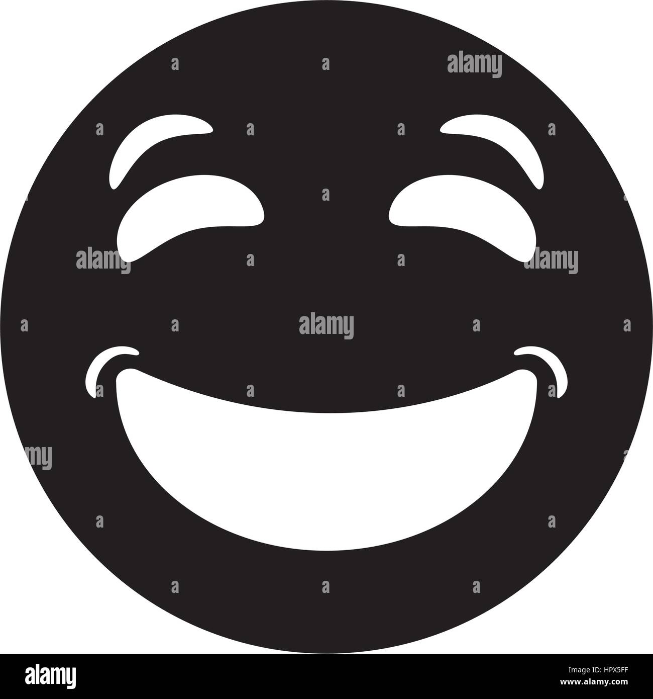 lachend Emoticon Stil Piktogramm Stock-Vektorgrafik - Alamy