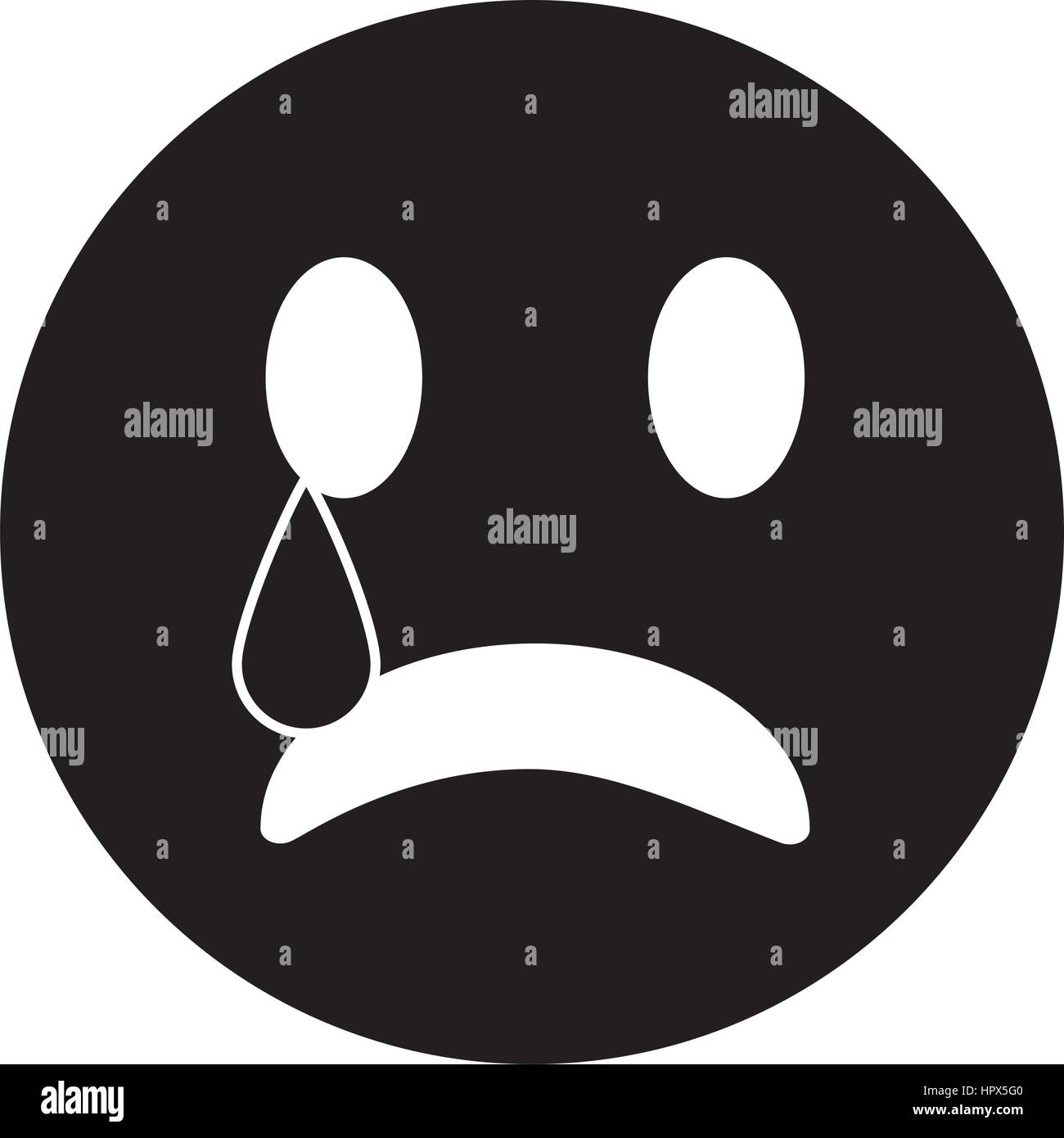 traurig Emoticon Stil Piktogramm Stock-Vektorgrafik - Alamy