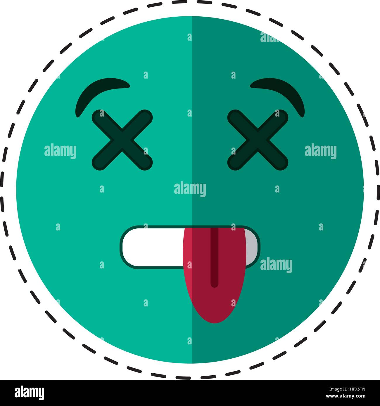Cartoon tot Emoticon lustige Symbol Stock-Vektorgrafik - Alamy