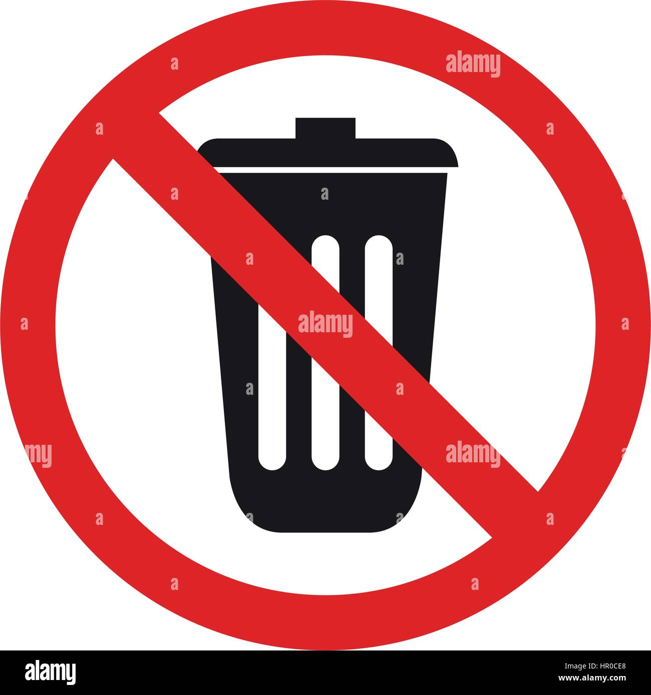 Symbol kein Müll im Vektor auf weißem Hintergrund Stock-Vektorgrafik ...