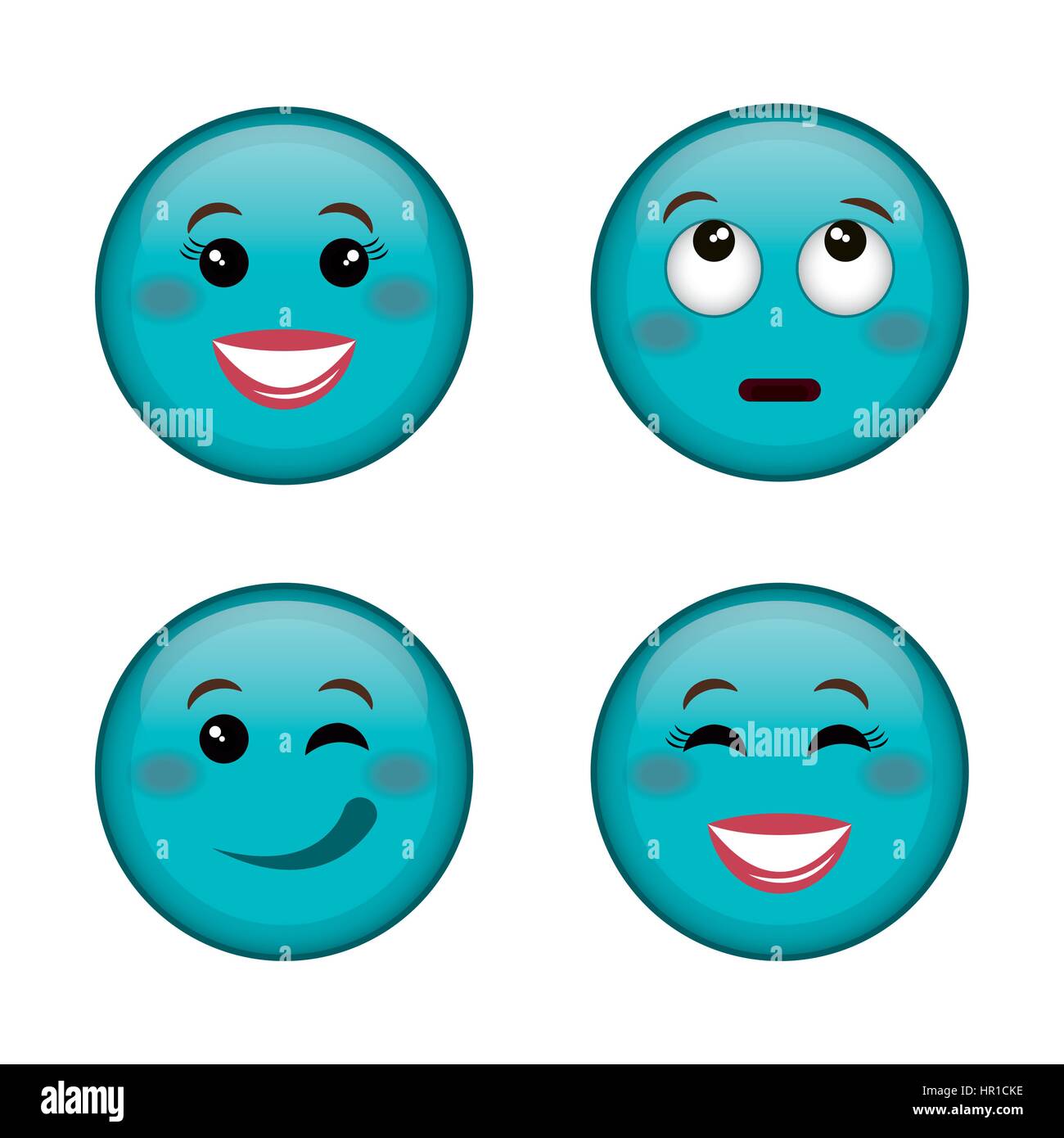 Emoticons Gesichter Zeichen Symbole Stock-Vektorgrafik - Alamy