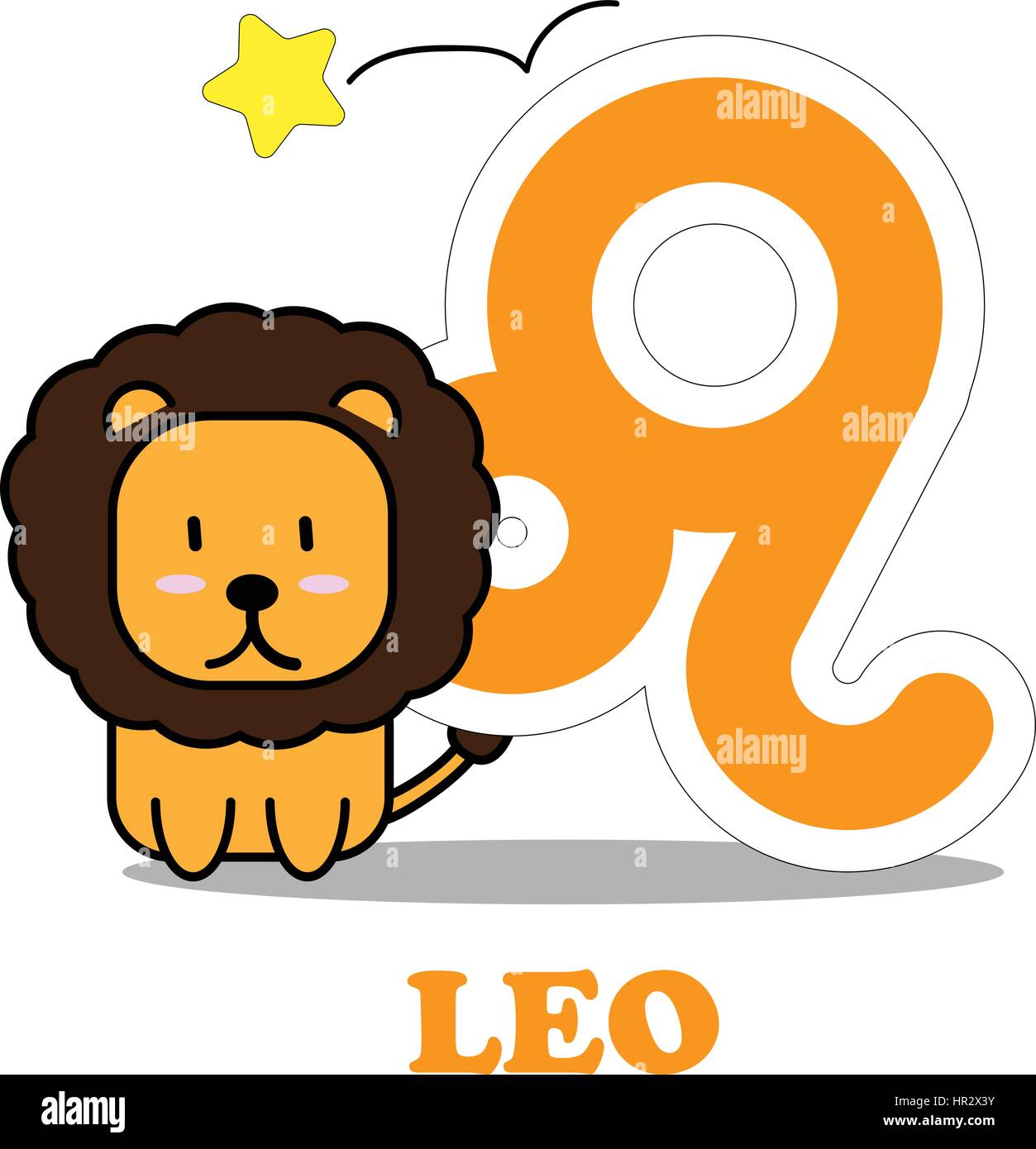 Leo-Comic mit großen Tierkreis Zeichen Symbol Vektor isoliert auf ...