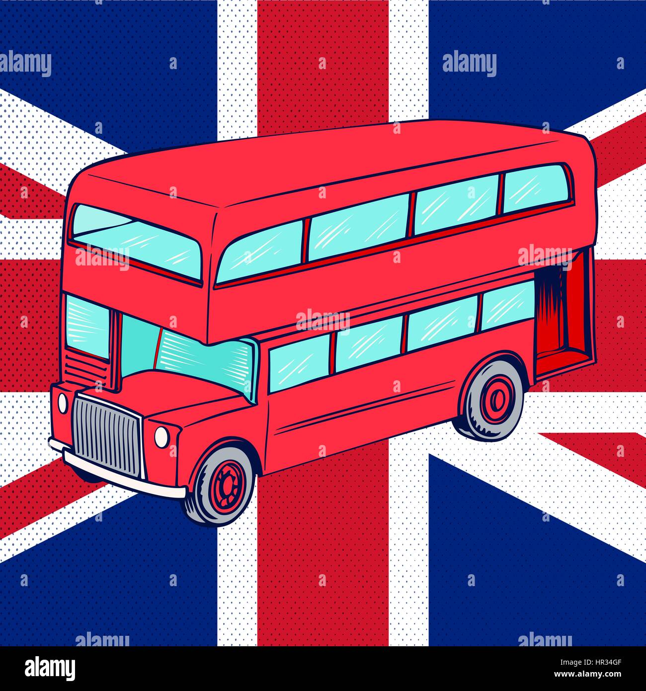 Double decker london bus cartoon -Fotos und -Bildmaterial in hoher ...