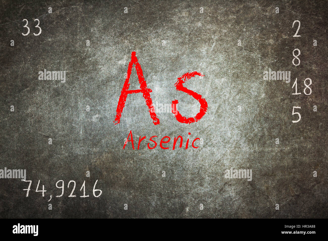 Isolierte Tafel mit Periodensystem, Arsen, Chemie Stockfotografie - Alamy