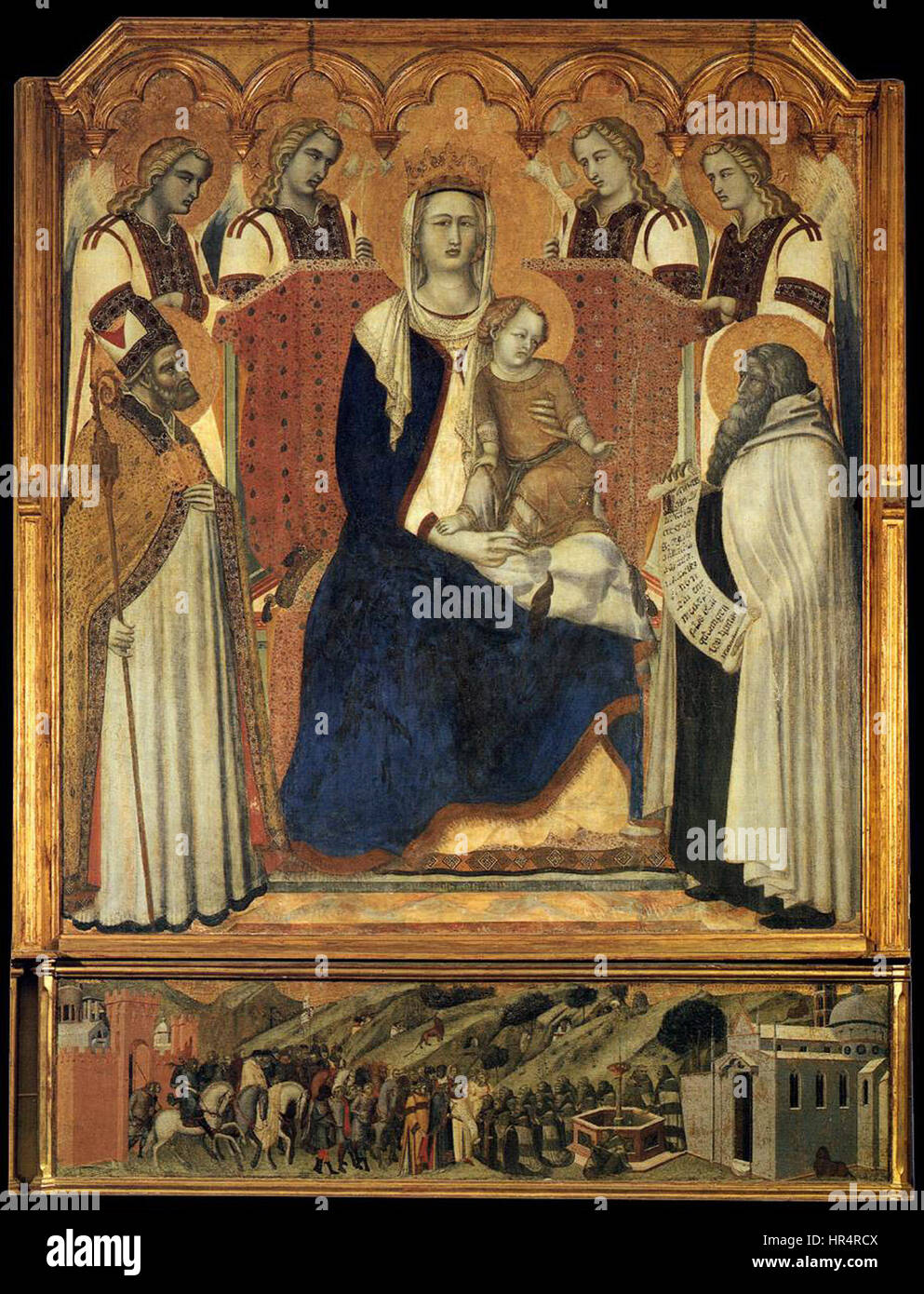 Pietro Lorenzetti - Madonna mit Engeln zwischen Nikolaus und Prophet Elias - WGA13539 ...