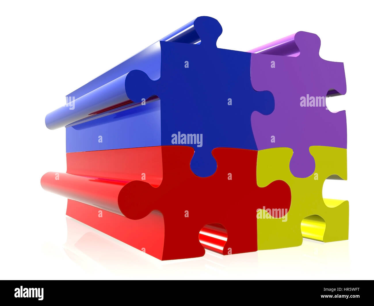 Four jigsaw puzzle pieces blue -Fotos und -Bildmaterial in hoher ...
