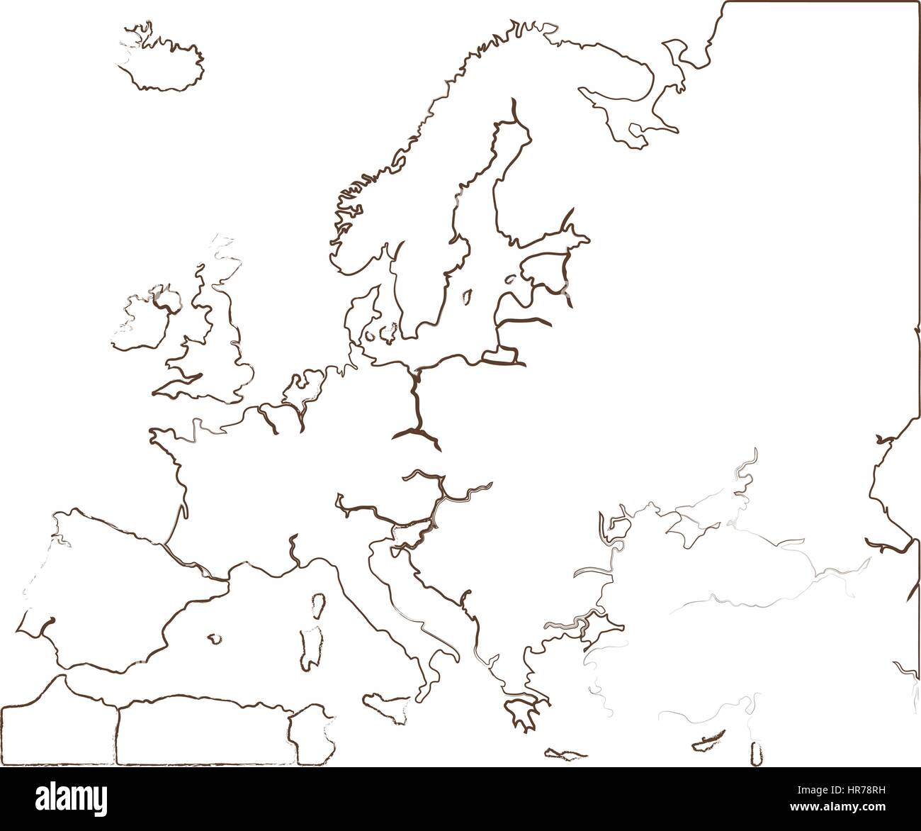 Kontinent europa umriss Stock-Vektorgrafiken kaufen - Alamy