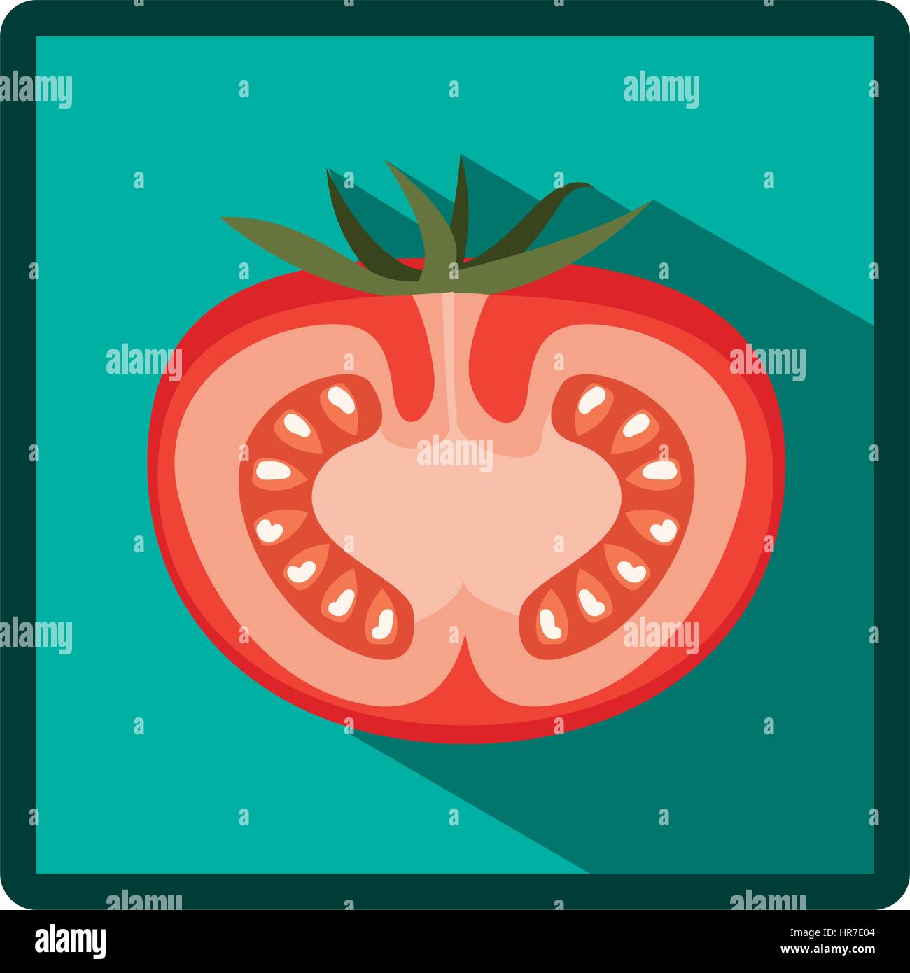 aufgeteilt in eine halbe Symbol Symbol-Tomaten Stock-Vektorgrafik - Alamy