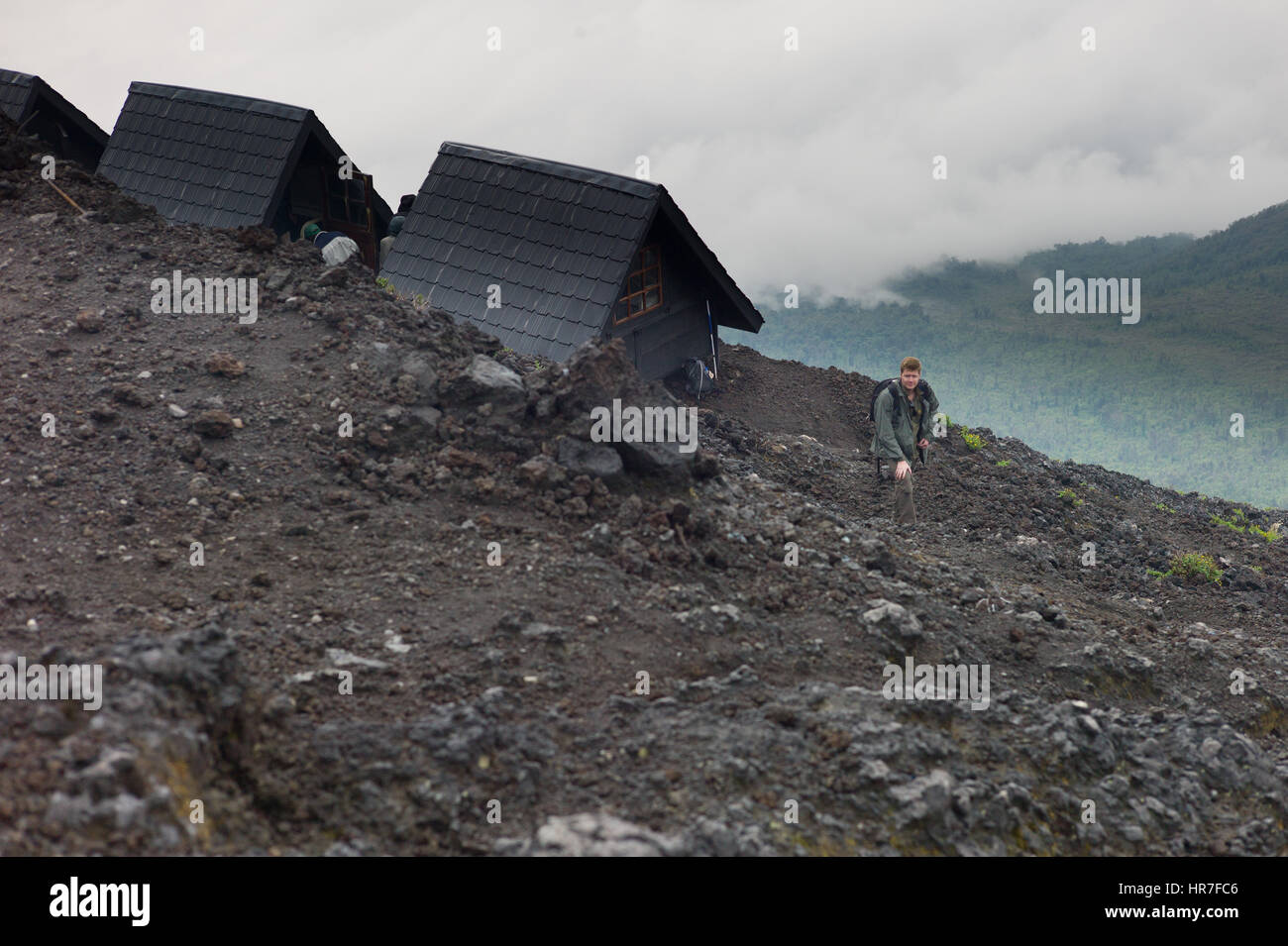 Climbing Mount Nyiragongo im Virunga Nationalpark, ist demokratische ...