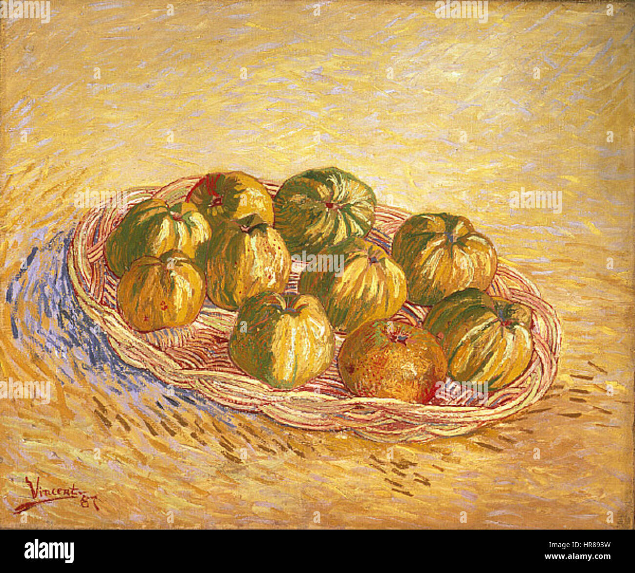 Vincent Van Gogh - Stillleben, Korb Äpfel Stockfotografie - Alamy