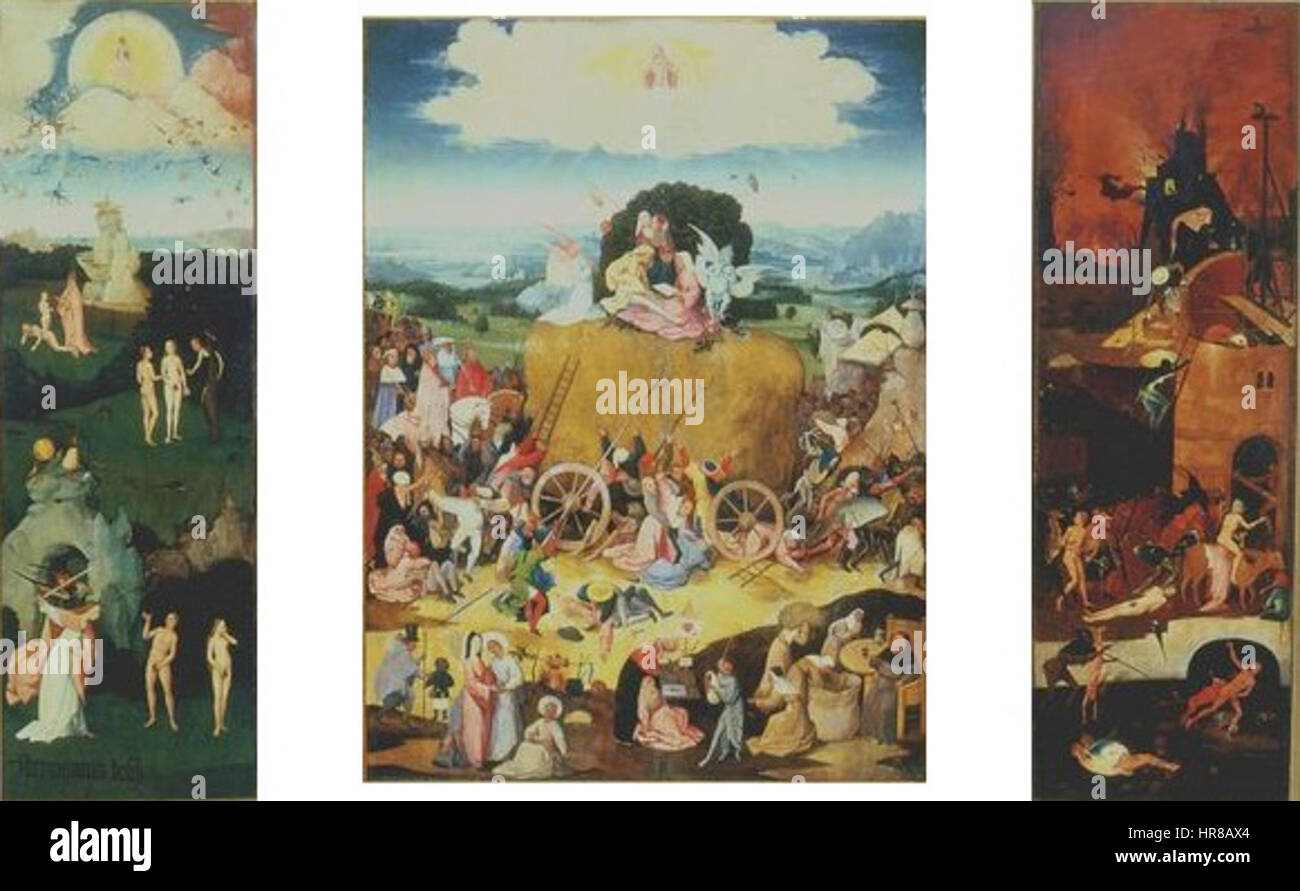 Das Triptychon der Heuwagen nach Hieronymus Bosch El Escorial Stockfotografie - Alamy