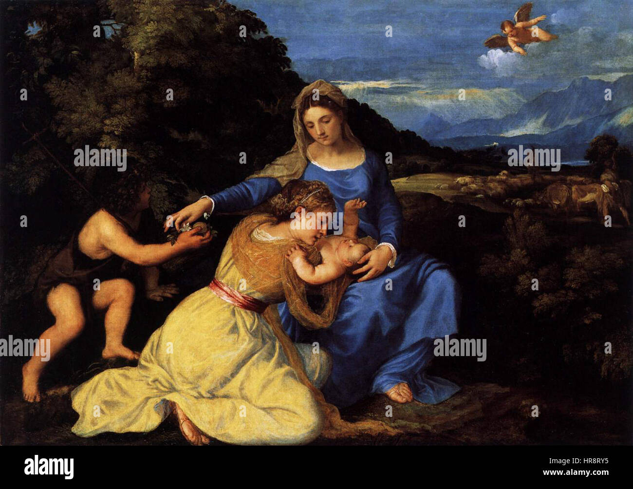 Tizian - Madonna mit Kind und Heiligen - WGA22791 Stockfotografie - Alamy