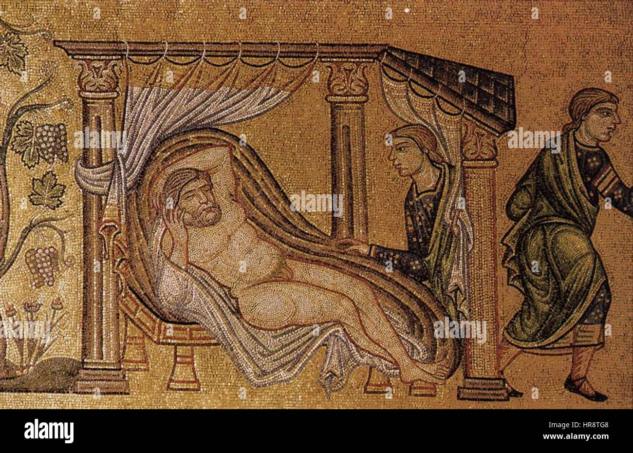 Dieses Kunstwerk mit dem Titel „die Trunkenheit Noahs“ zeigt eine biblische Geschichte, in der ...