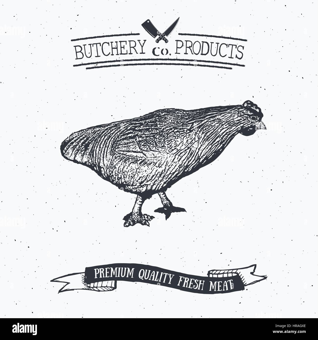 Butcher Shop Vintage Emblem, Chiken Fleisch-und Wurstwaren, Metzgerei ...