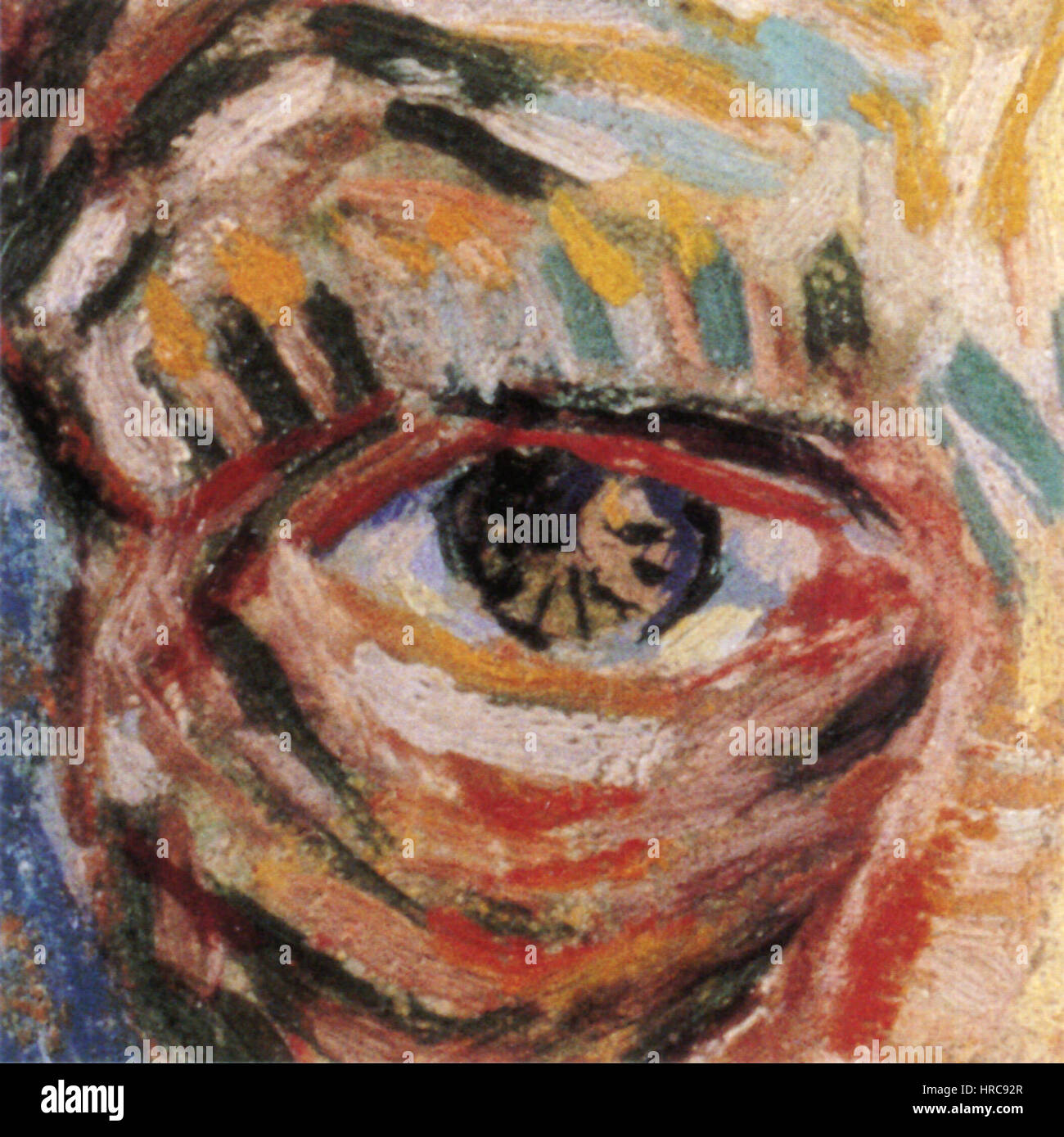 Selbstbildnis mit Filz Hut von Vincent Van Gogh (Detail des Auges ...