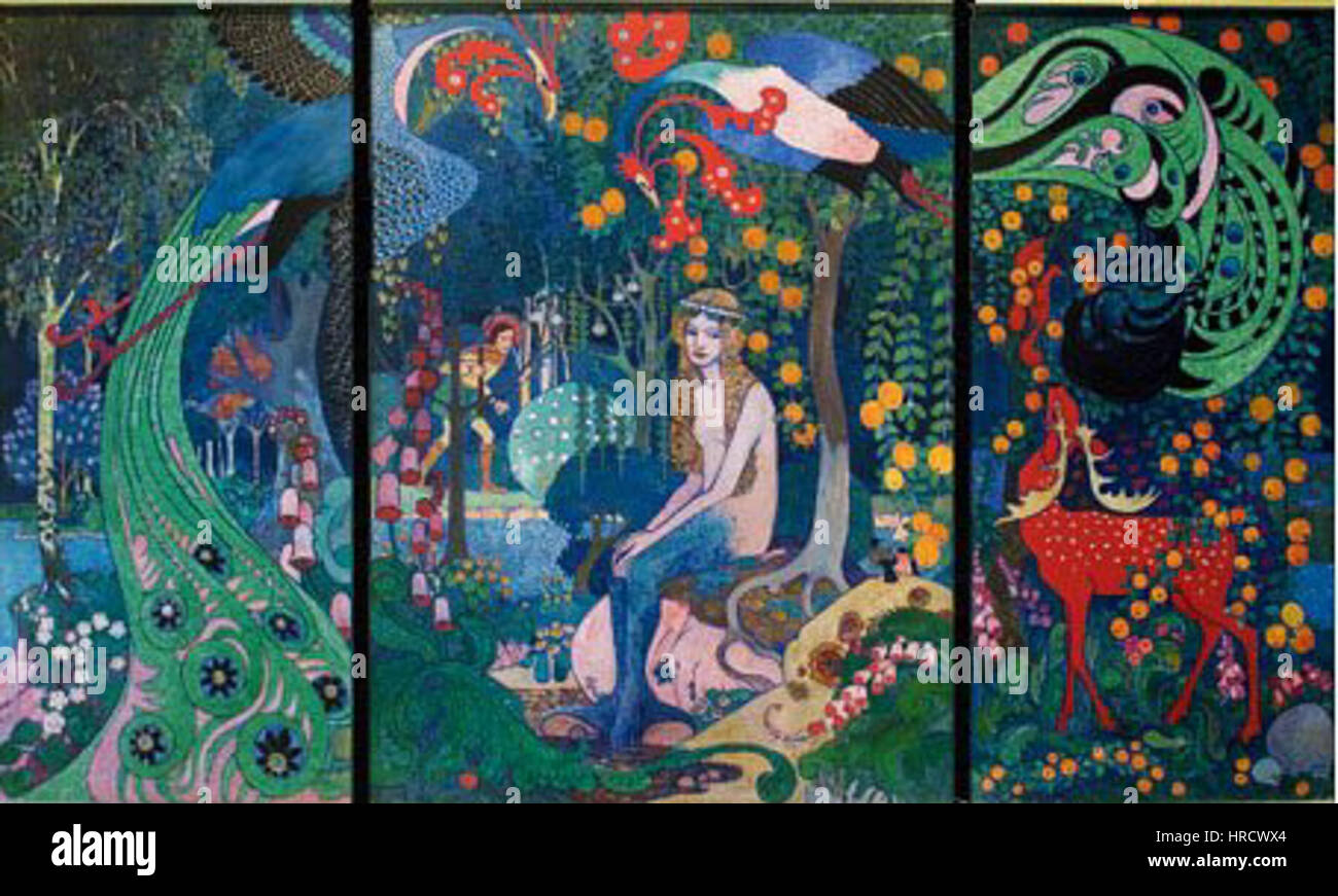 Heinrich Vogeler Melusine Triptychon 001 Stockfotografie - Alamy