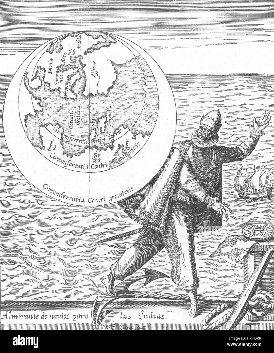 Christopher columbus cristoforo colombo cristobal colon Schwarzweiß ...