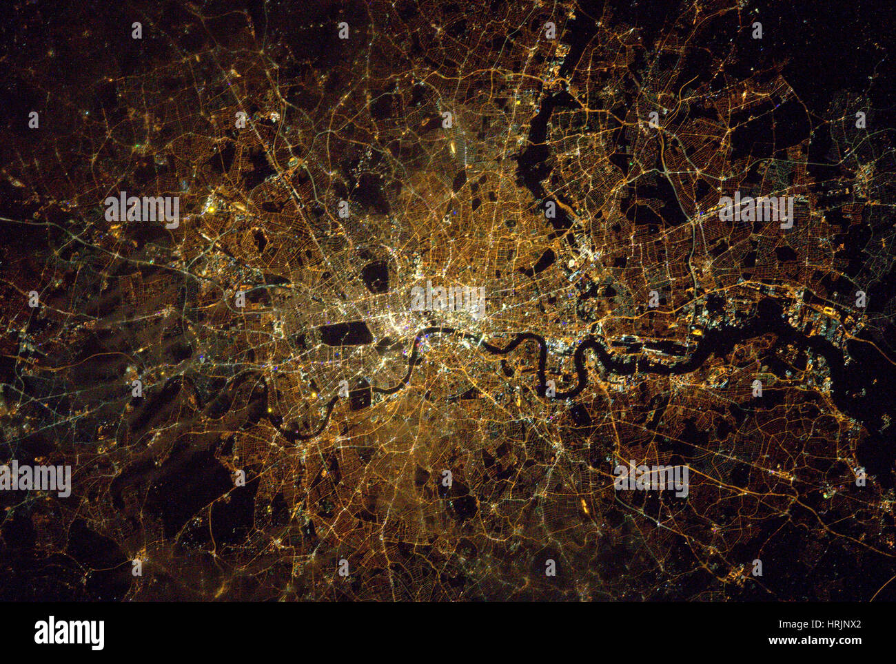London bei Nacht, Satellitenbild Stockfotografie - Alamy