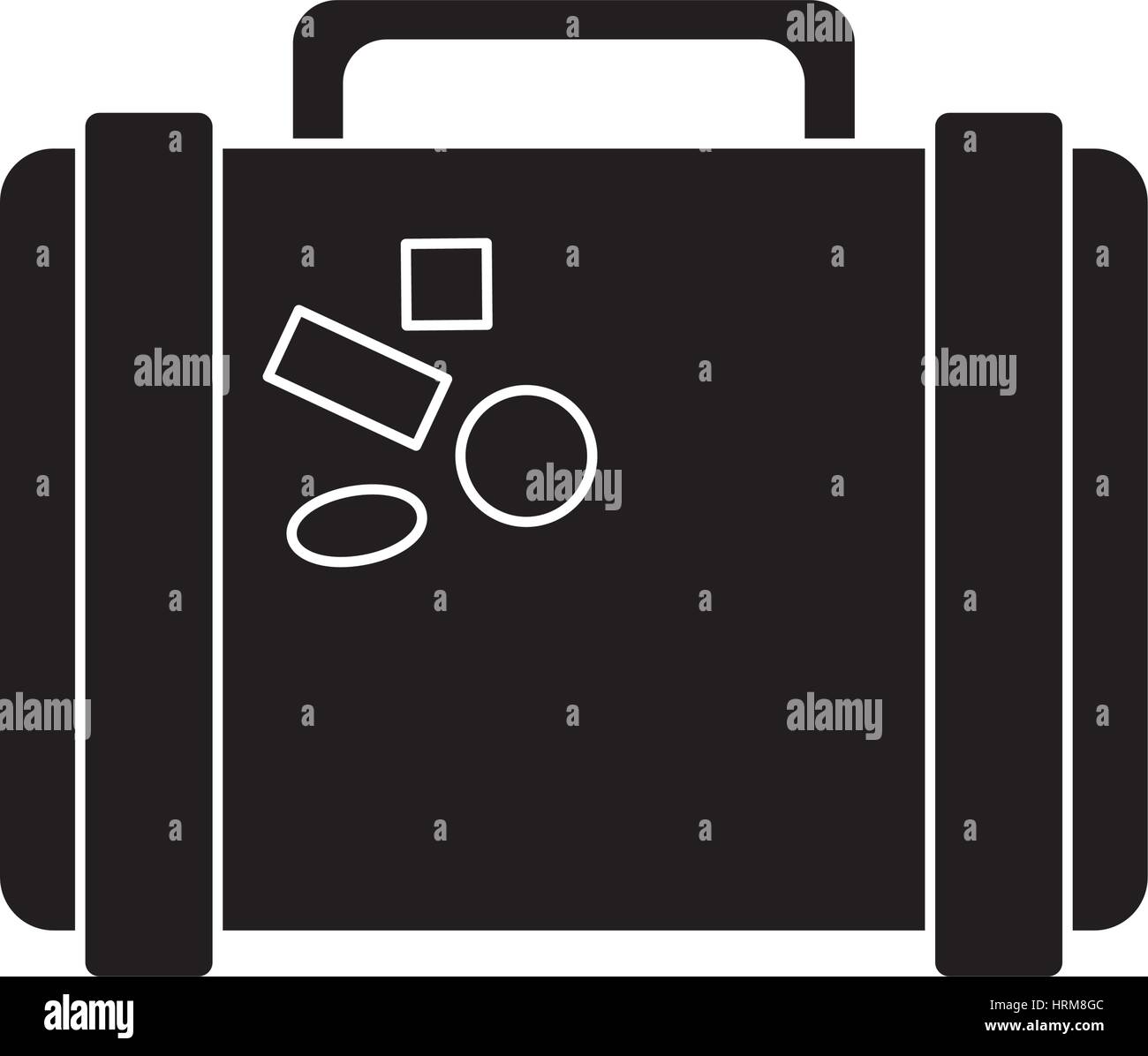 Koffer reisen mit Aufkleber Piktogramm Stock-Vektorgrafik - Alamy