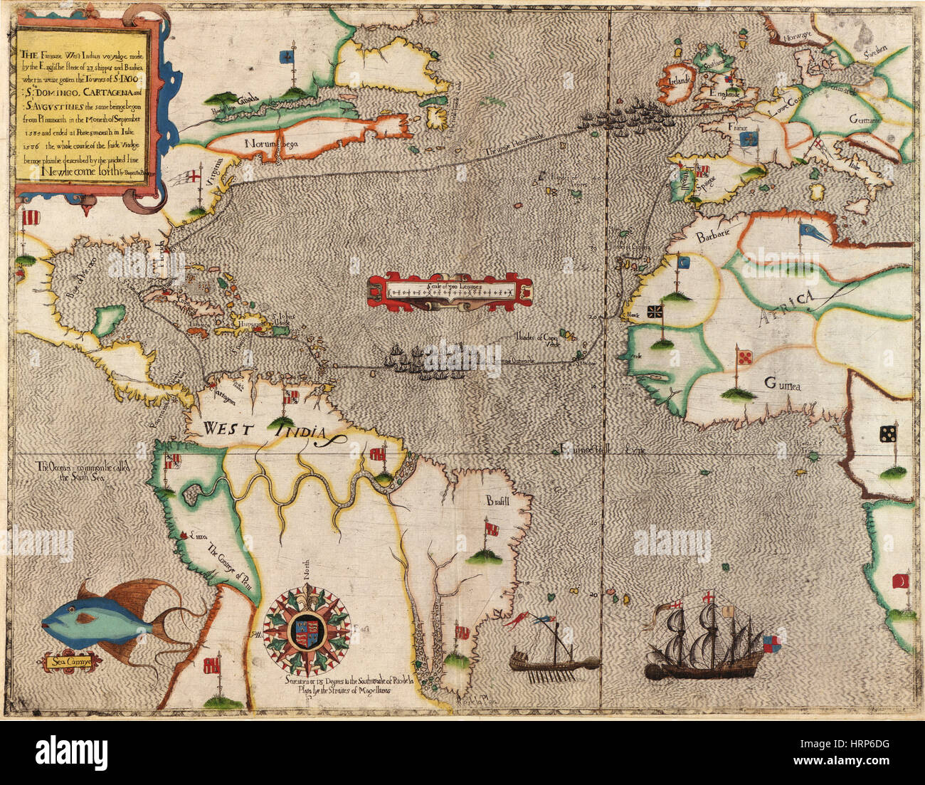 Francis Drake, große Expedition, 1585-6 Stockfotografie - Alamy