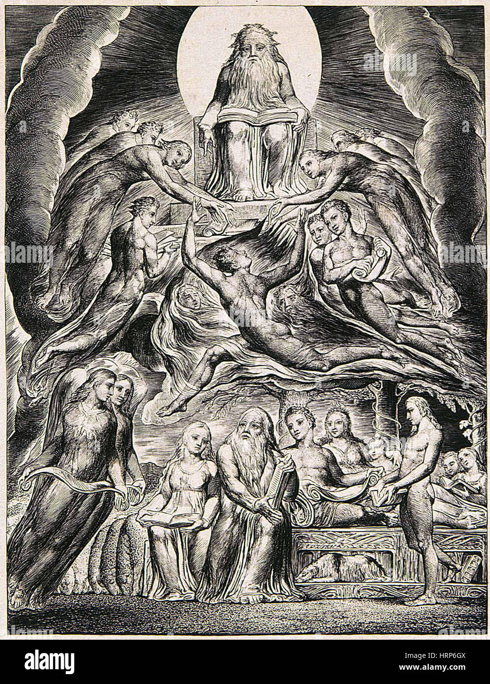William Blakes "Satan vor dem Thron Gottes Stockfotografie - Alamy