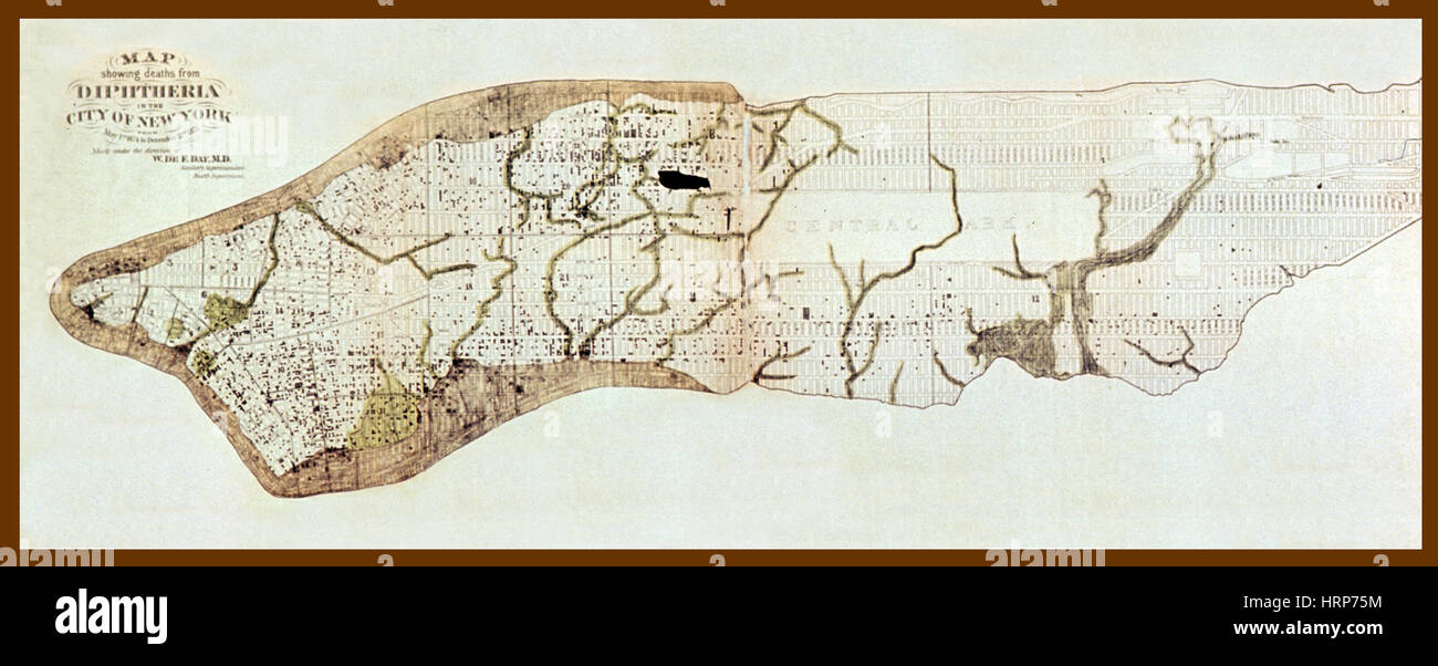 Karte von Diphtherie Todesfälle Stockfotografie - Alamy