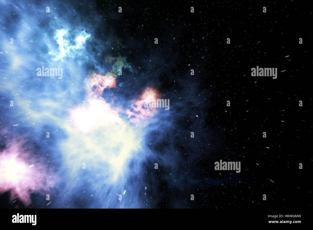 Nachthimmel voller Sterne und Nebel, Platz Staub im Universum, 3D ...