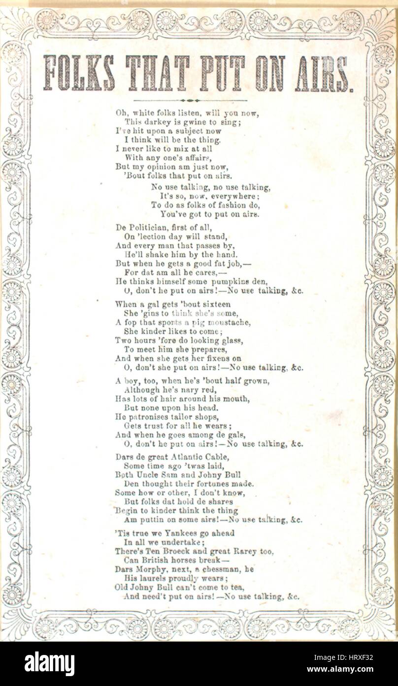 Noten-Cover-Bild des Liedes "Lied Blatt Leute, dass setzen auf Airs ...