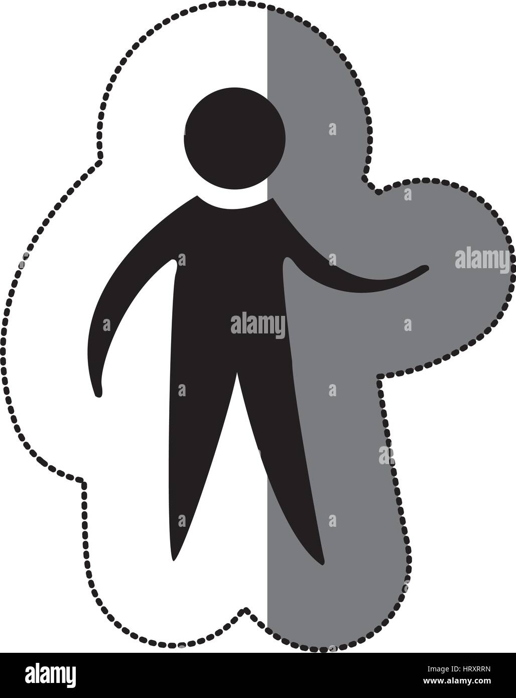 Aufkleber entwerfen Silhouette Piktogramm Personensymbol Stock ...