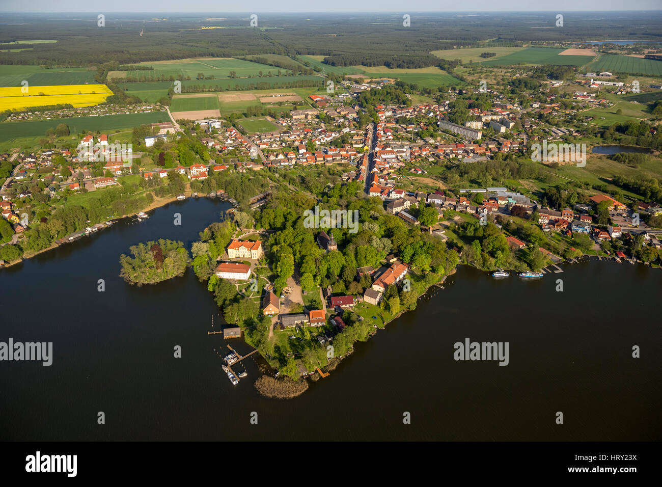 Castle church johanniterkirche on the castle island mirow -Fotos und ...