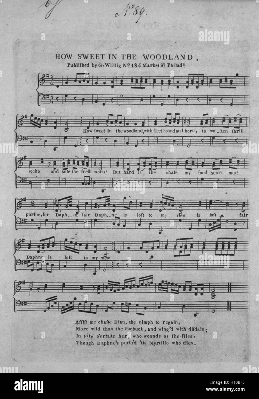 Noten-Cover-Bild des Liedes "Wie Sweet in den Wäldern", mit ...