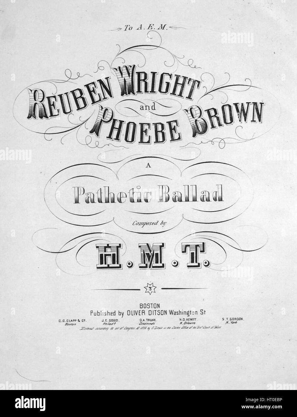 Sheet Music cover Bild des Liedes "Reuben Wright und Phoebe Braun eine ...
