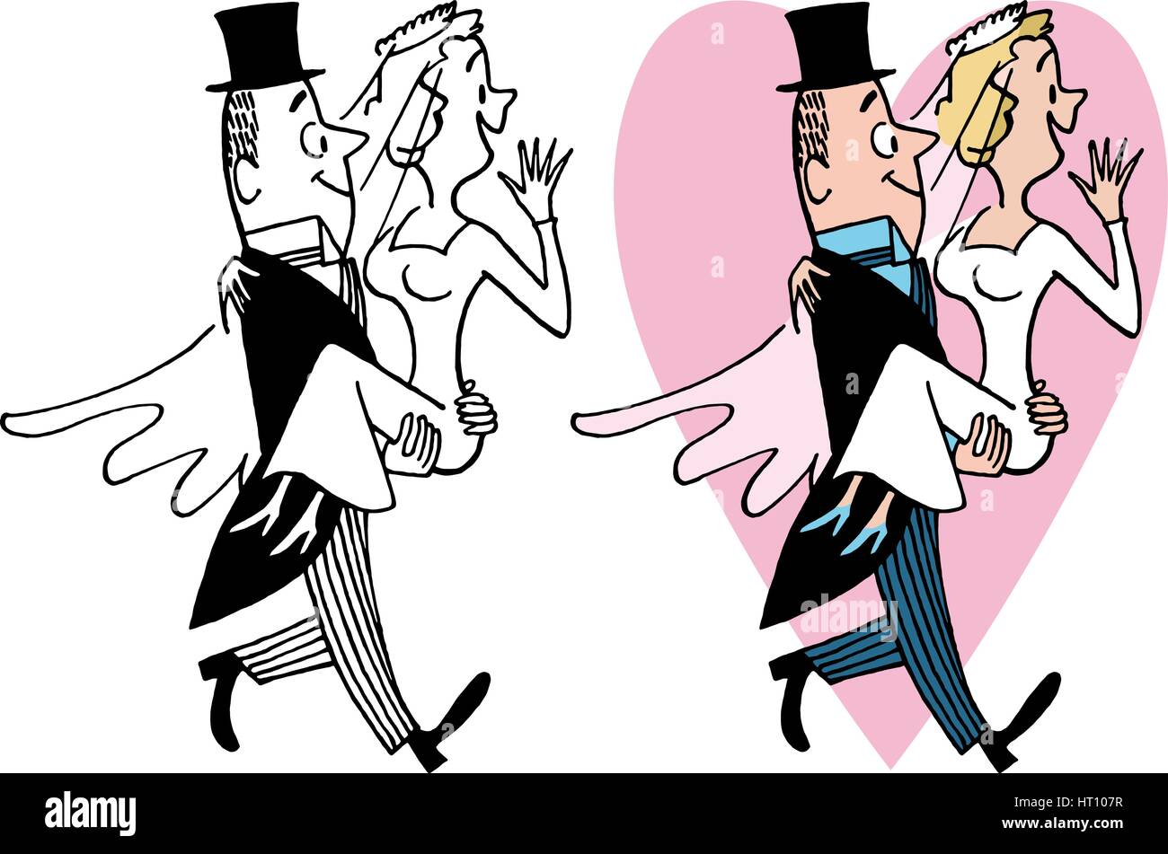 Bräutigam trägt seine Braut über die Schwelle am Tag ihrer Hochzeit ...