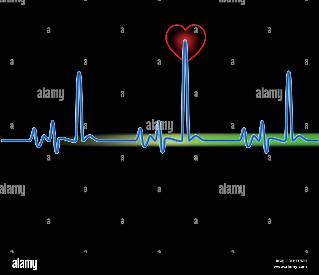 Ekg cardiogram monitor heartbeat Stock-Vektorgrafiken kaufen - Alamy