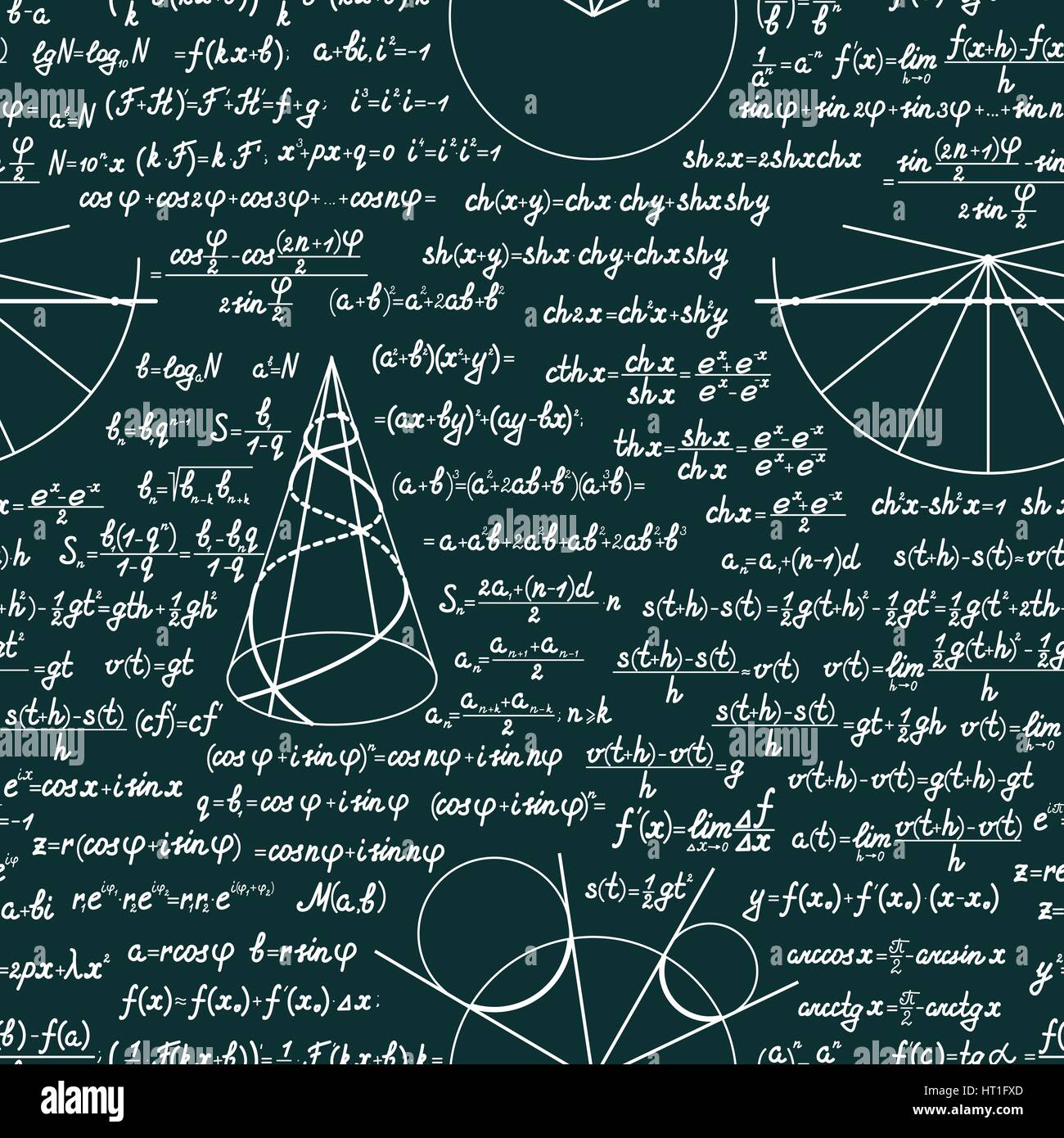 Vektor Mathematik nahtlose Muster mit verschiedenen Zeichen, zahlen ...