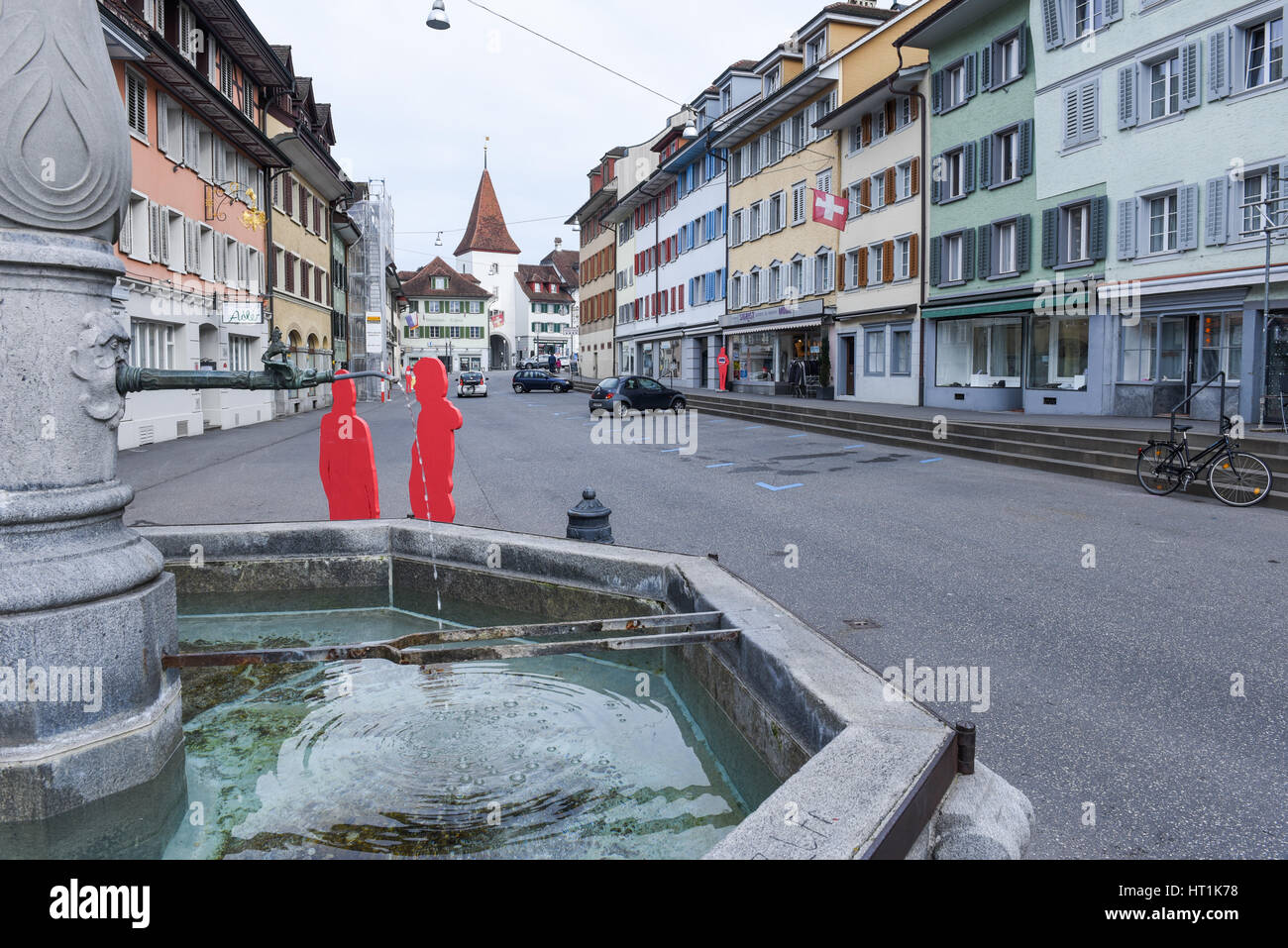 Sempach, Schweiz - 4. März 2017: mittelalterliche Häuser des Dorfes ...